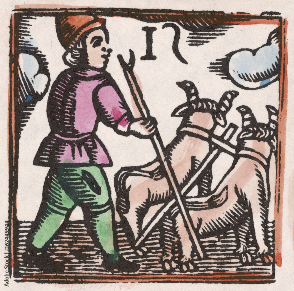 17th century Ploughing. Date: 17th century Stock Photo | Adobe Stock