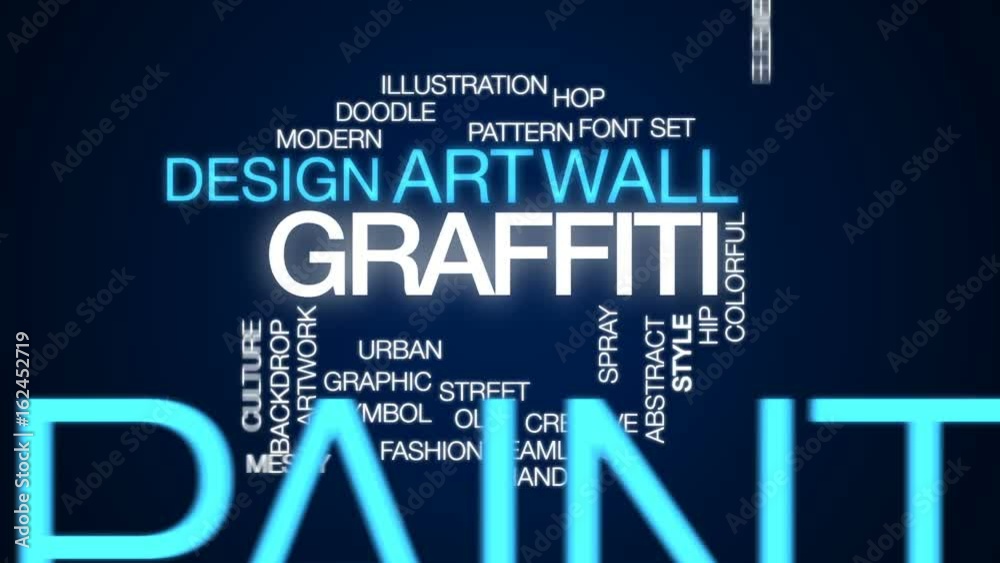 Graffiti animated word cloud, text design animation. Stock Video ...