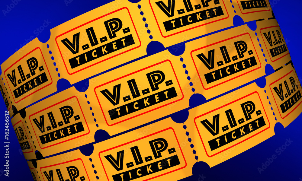 VIP Ticket Exclusive Premium Special Event 3d Illustration ilustración ...