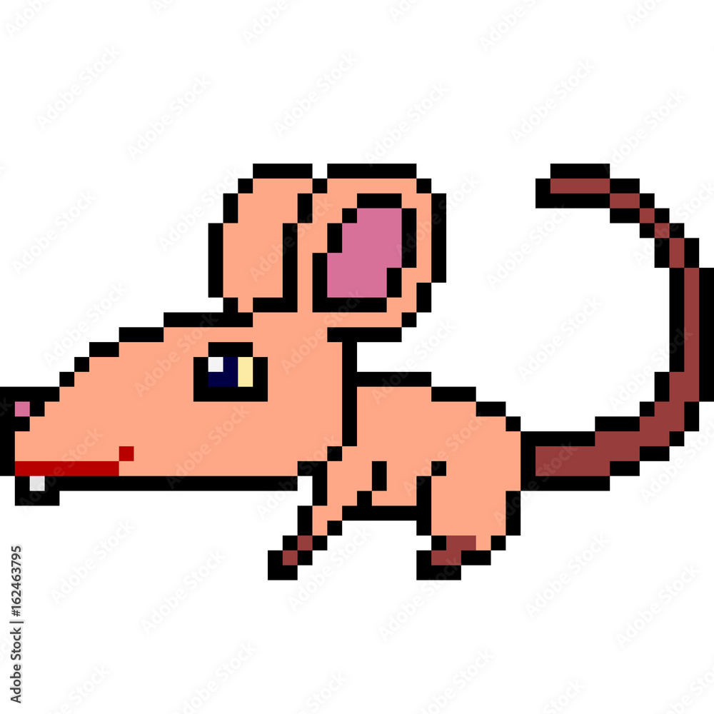 pixel art rat Stock Vector | Adobe Stock
