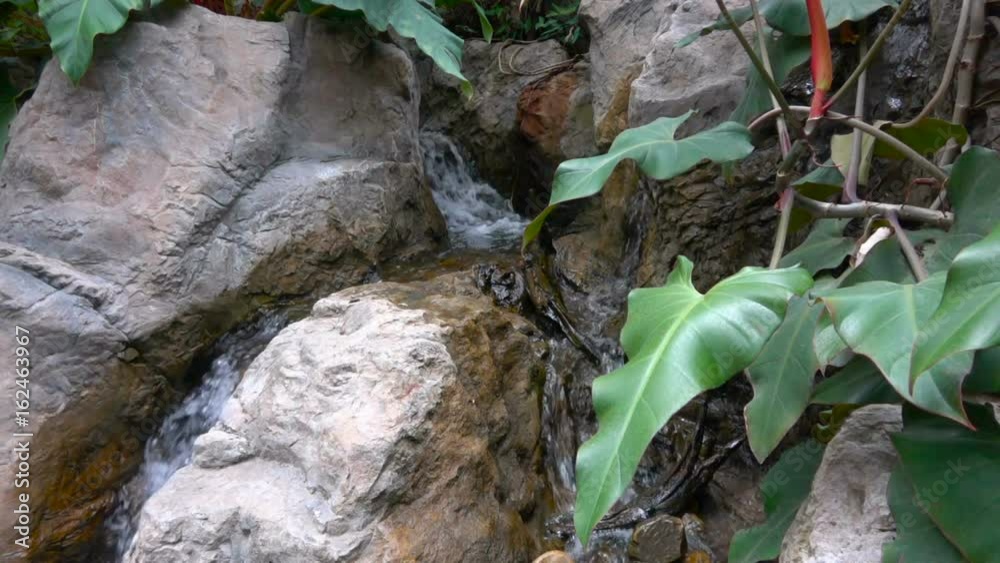 Water falling , flowing down rocks, mountain. Slow motion Stock Video ...