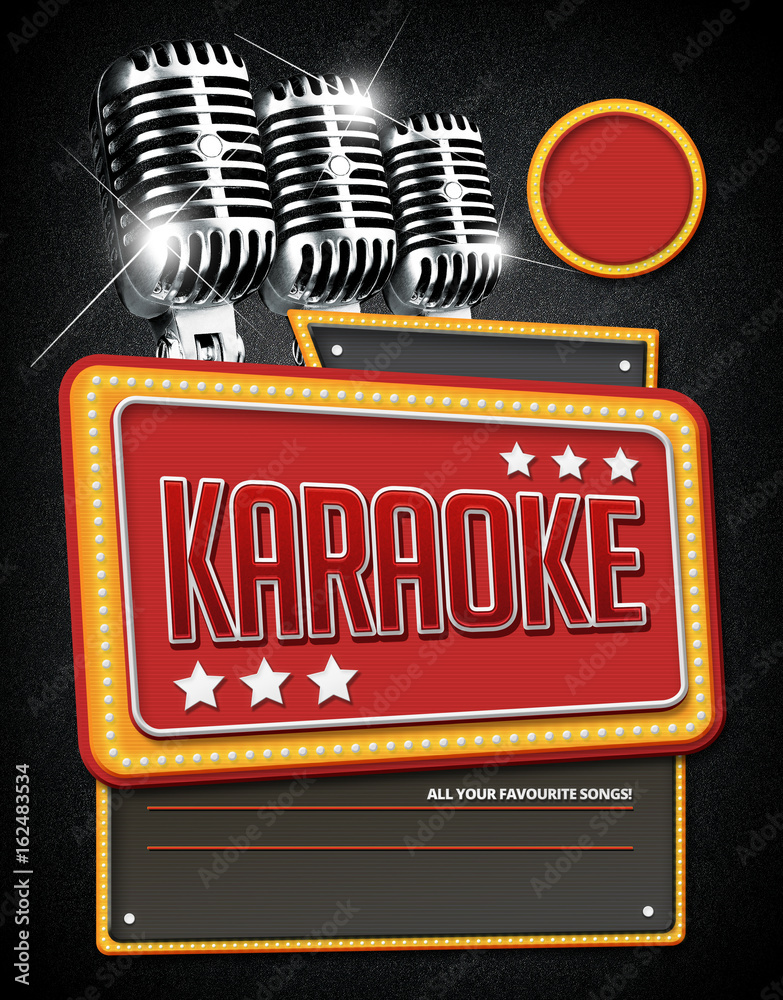 Template flyer for Karaoke Party, Design with typographic elements with ...