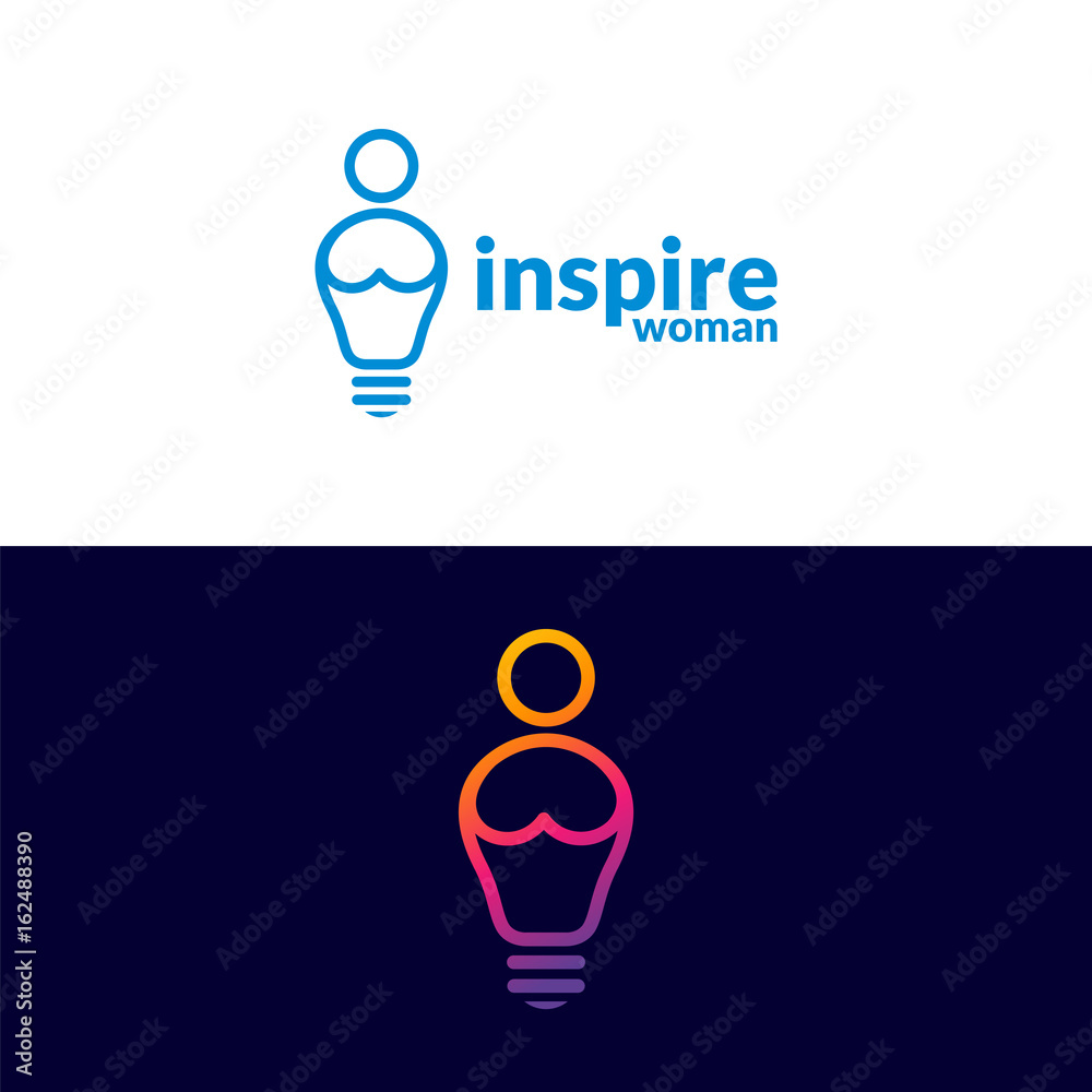 Simple Inspire women logo template designs vector illustration Stock ...