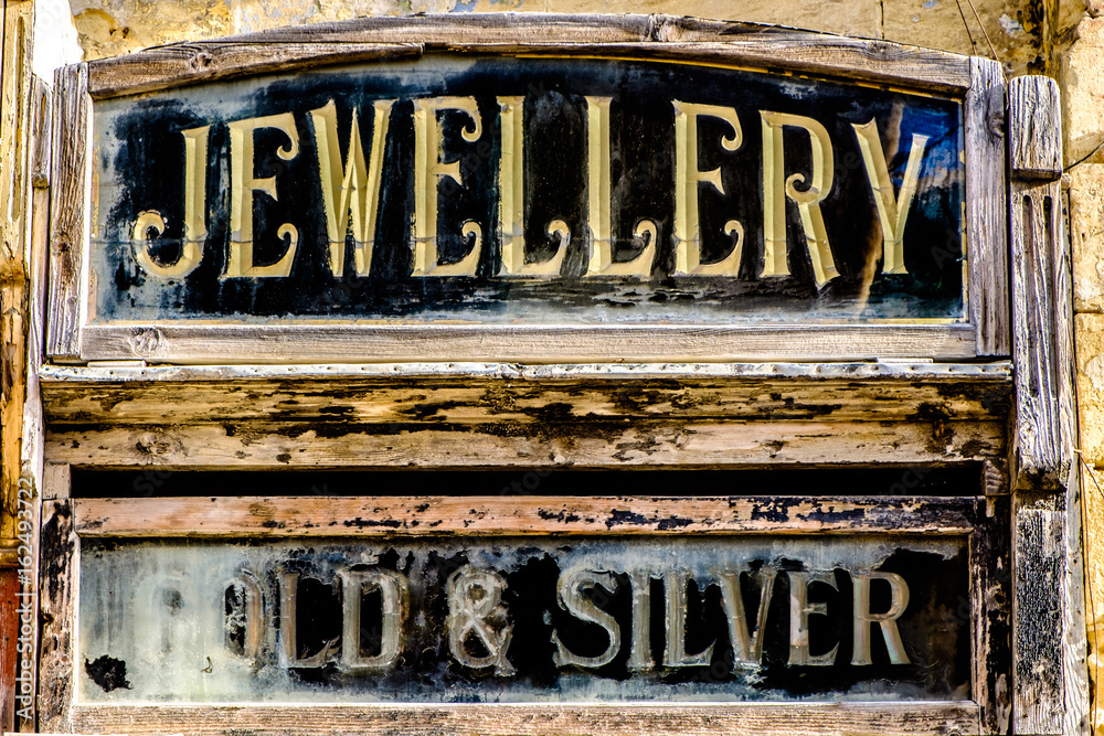 old jewellery sign Stock Photo | Adobe Stock