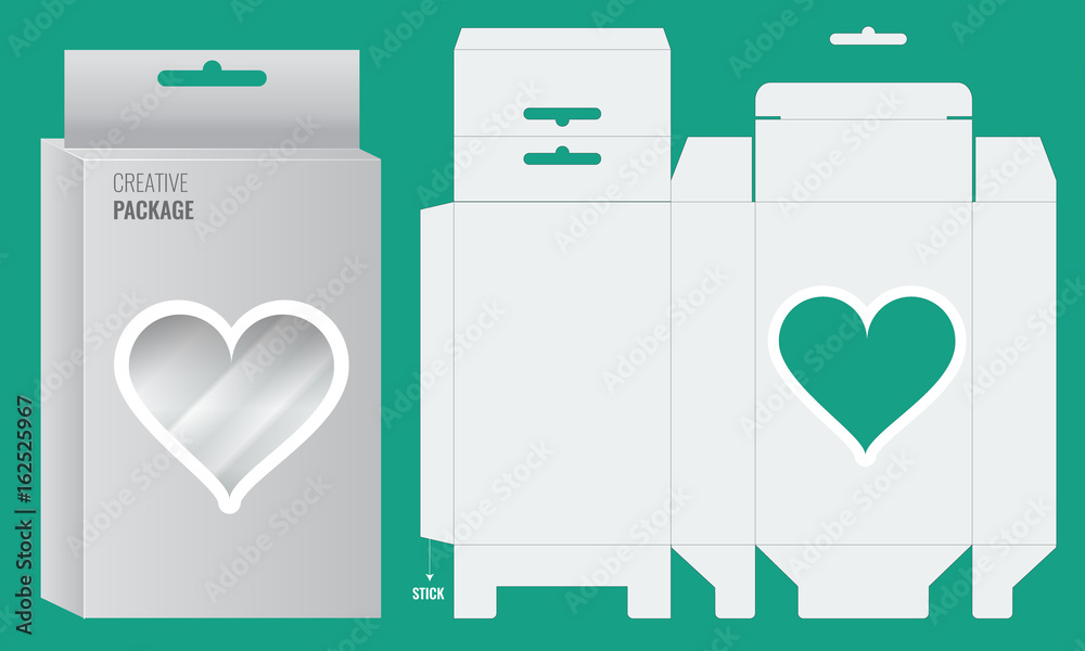 Ready Box design with Shelf Hanging Holes and transparent heart shape ...