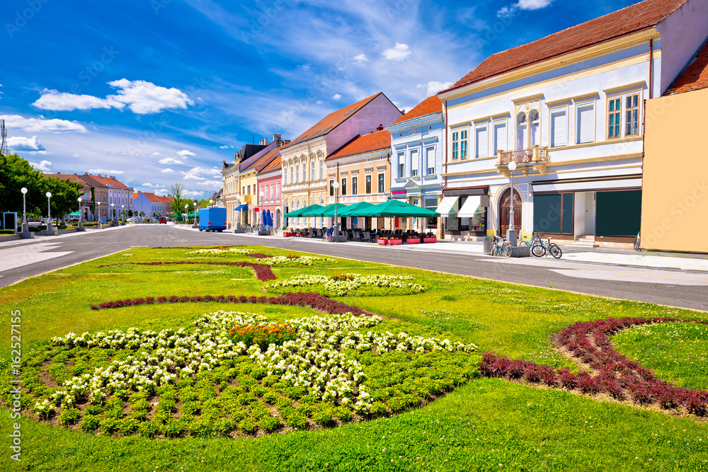 Town of Koprivnica old street and park view Stock Photo | Adobe Stock