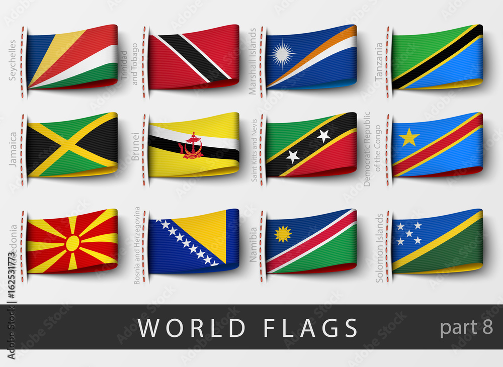 Vector set of flag labels Stock Vector | Adobe Stock