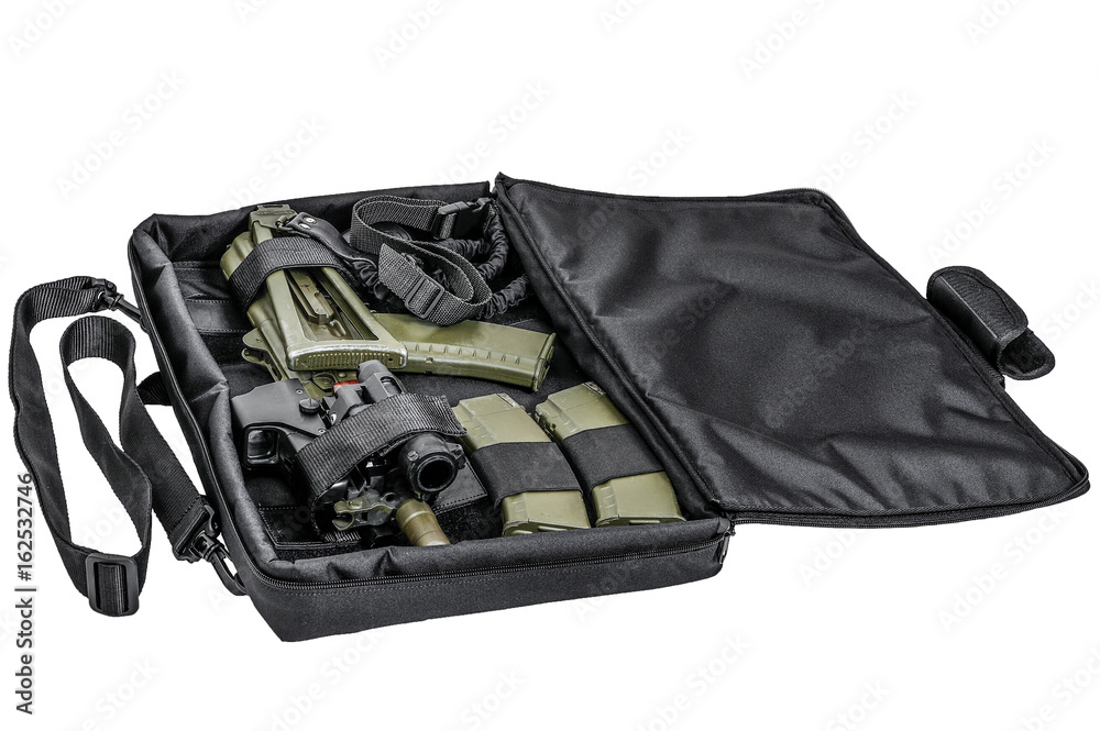 Bag for concealed carry of submachine gun. Isolated Stock Photo | Adobe ...