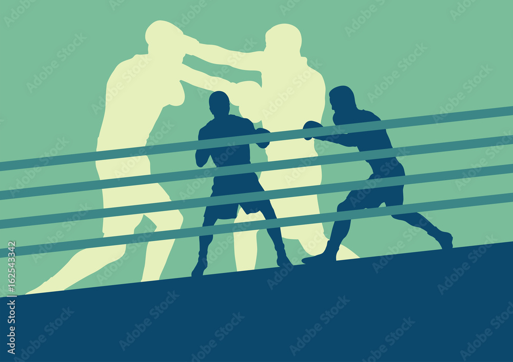 Boxer man fight in boxing ring vector background Stock Vector | Adobe Stock