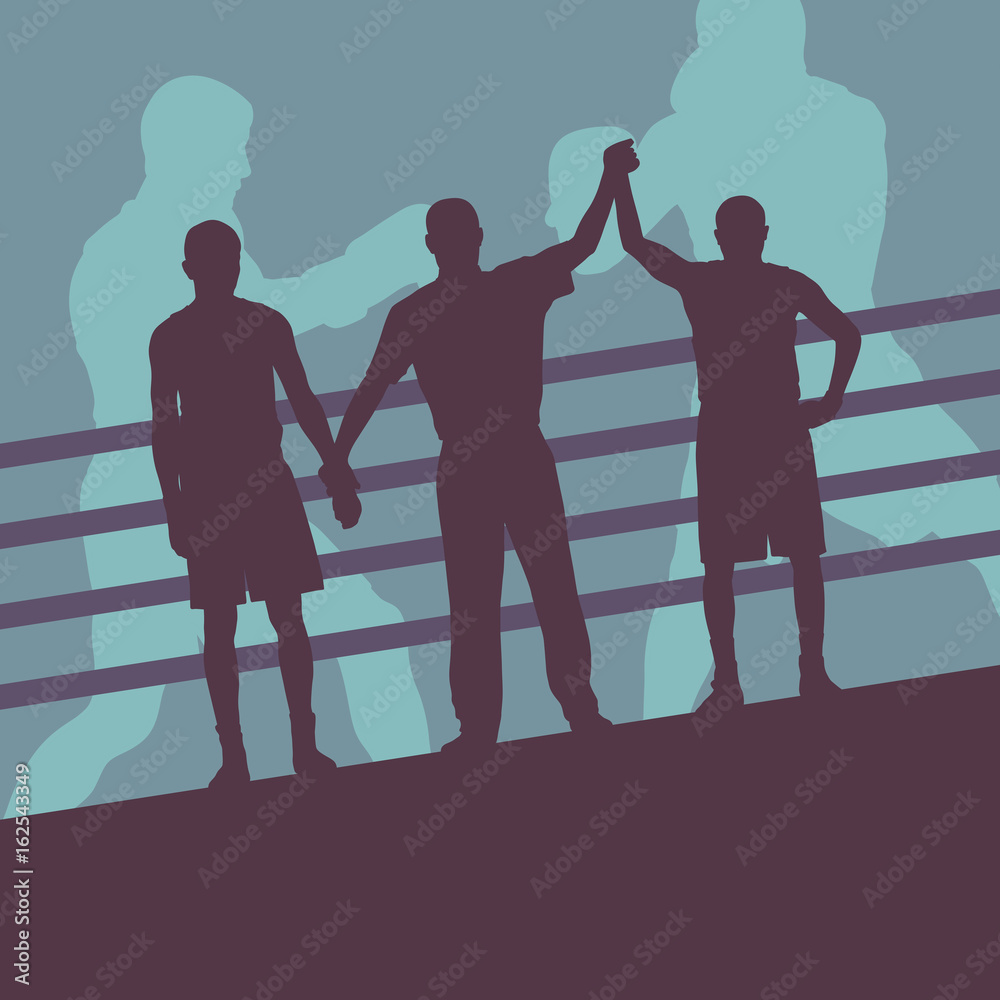 Boxer man fight in boxing ring vector background Stock Vector | Adobe Stock