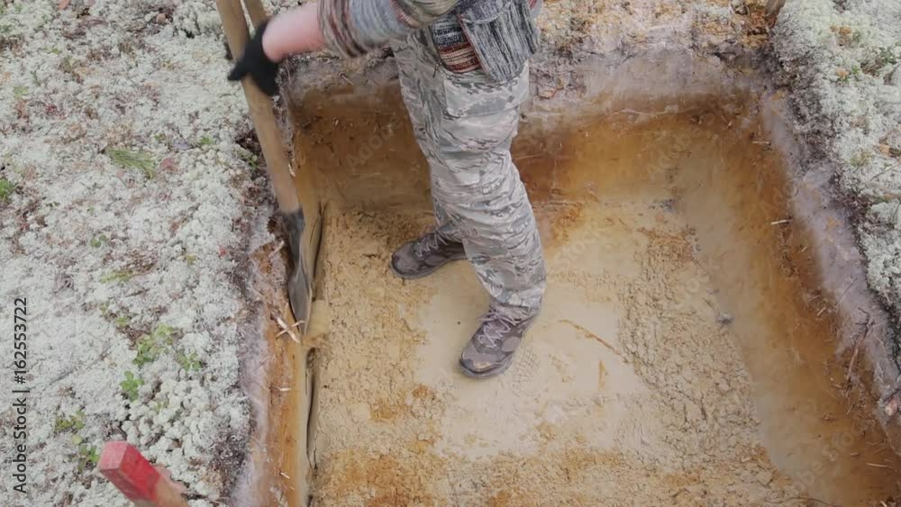 Archeology: rough cleaning of the excavation wall Stock ビデオ | Adobe Stock