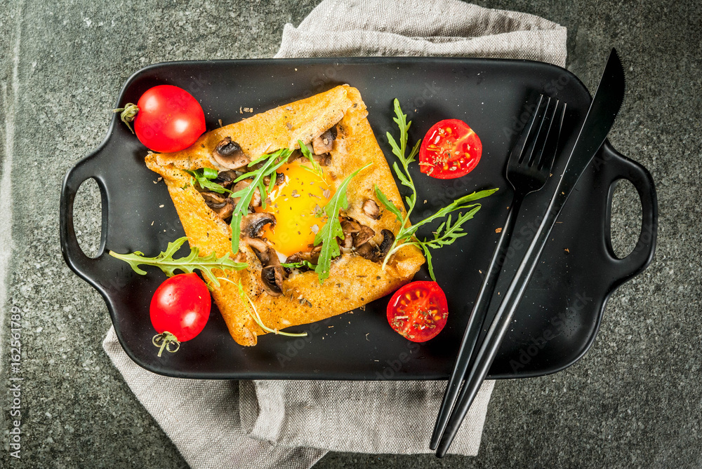 French cuisine. Breakfast, lunch, snacks. Vegan food. Traditional dish ...