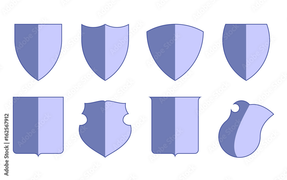 Heraldic escutcheons for coat of arms set, shield templates, isolated ...
