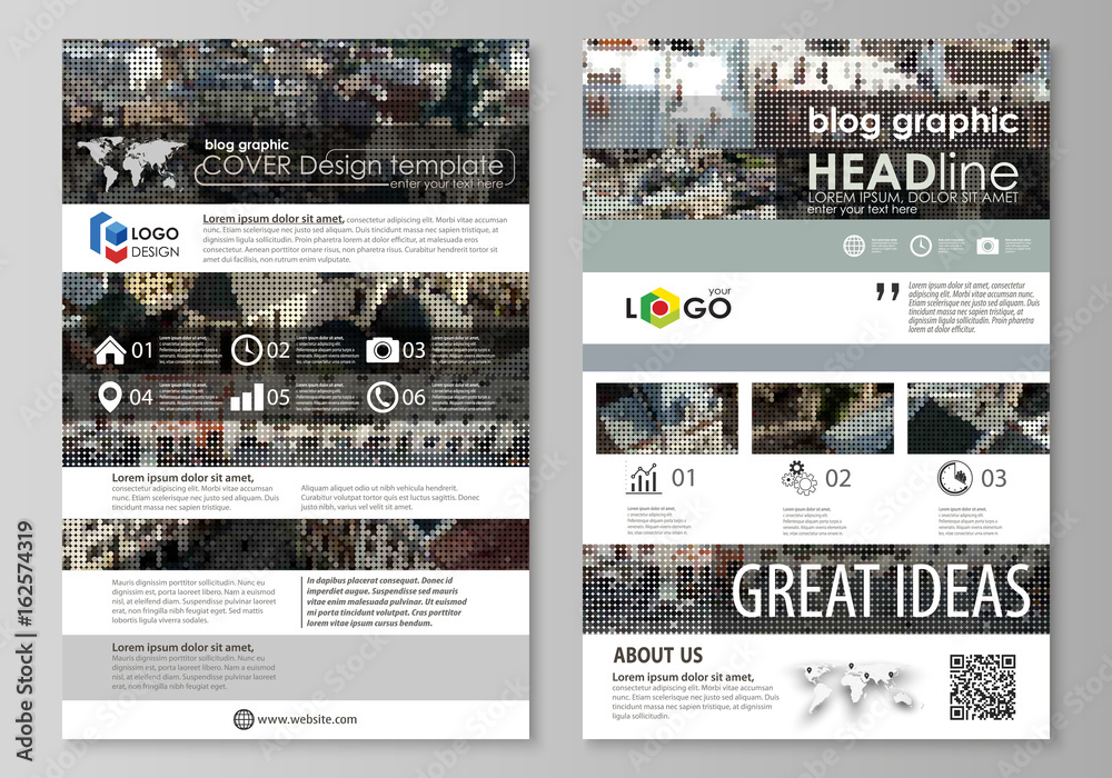 Blog graphic business templates. Page website design template, easy ...