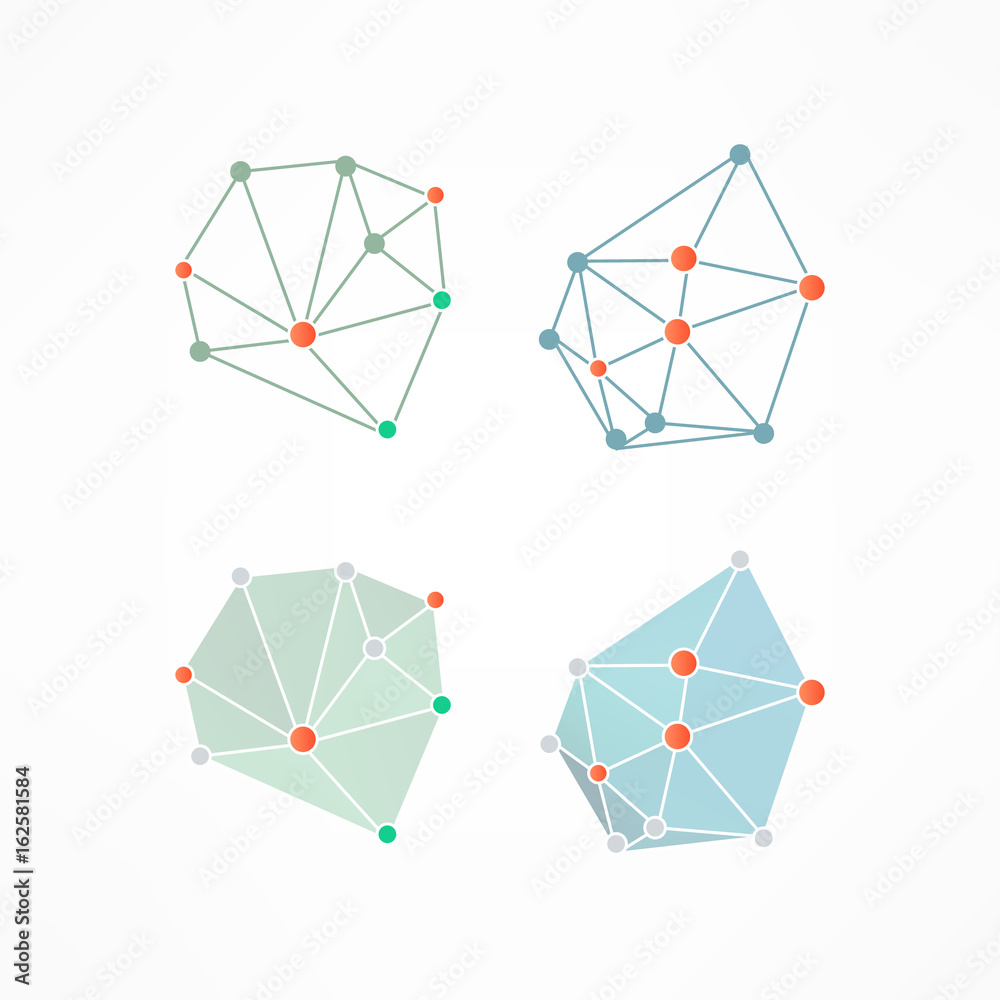 Set of minimal geometric multicolor symbol set shapes. Trendy icons and ...