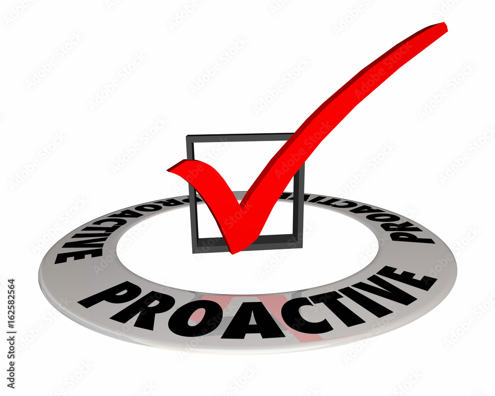 Proactive Check Mark Box Plan Ahead 3d Illustration Stock Photo | Adobe ...