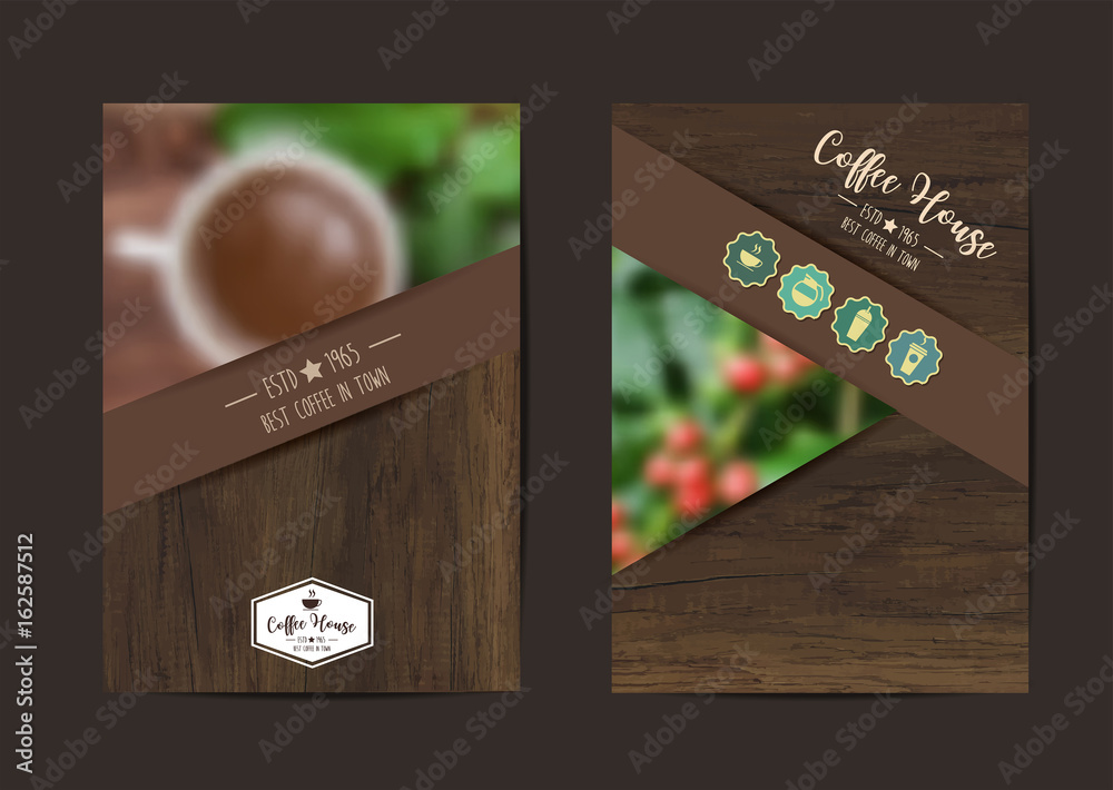 Coffee background geometric flyer cover business brochure vector design ...