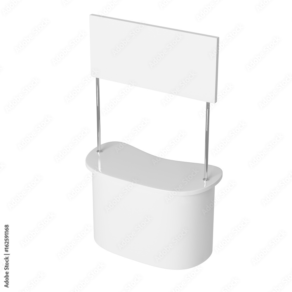 POS POI Empty Advertising retail stand bar display with banner isolated ...