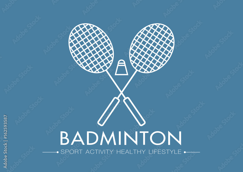 badminton logo vector sport flat simple illustration art design. Stock ...