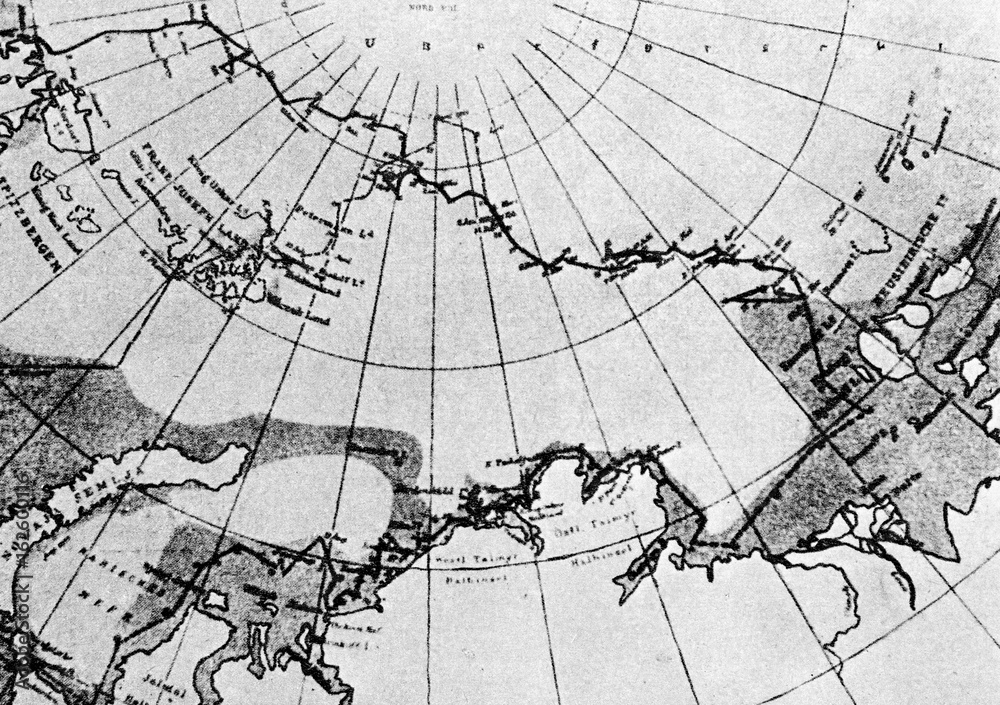 Map of Nansen's Fram expedition - Fram's drift and Nansen's sledge ...
