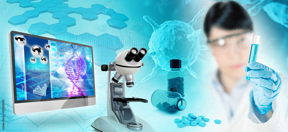 biomedical research abstract background Stock Illustration | Adobe Stock
