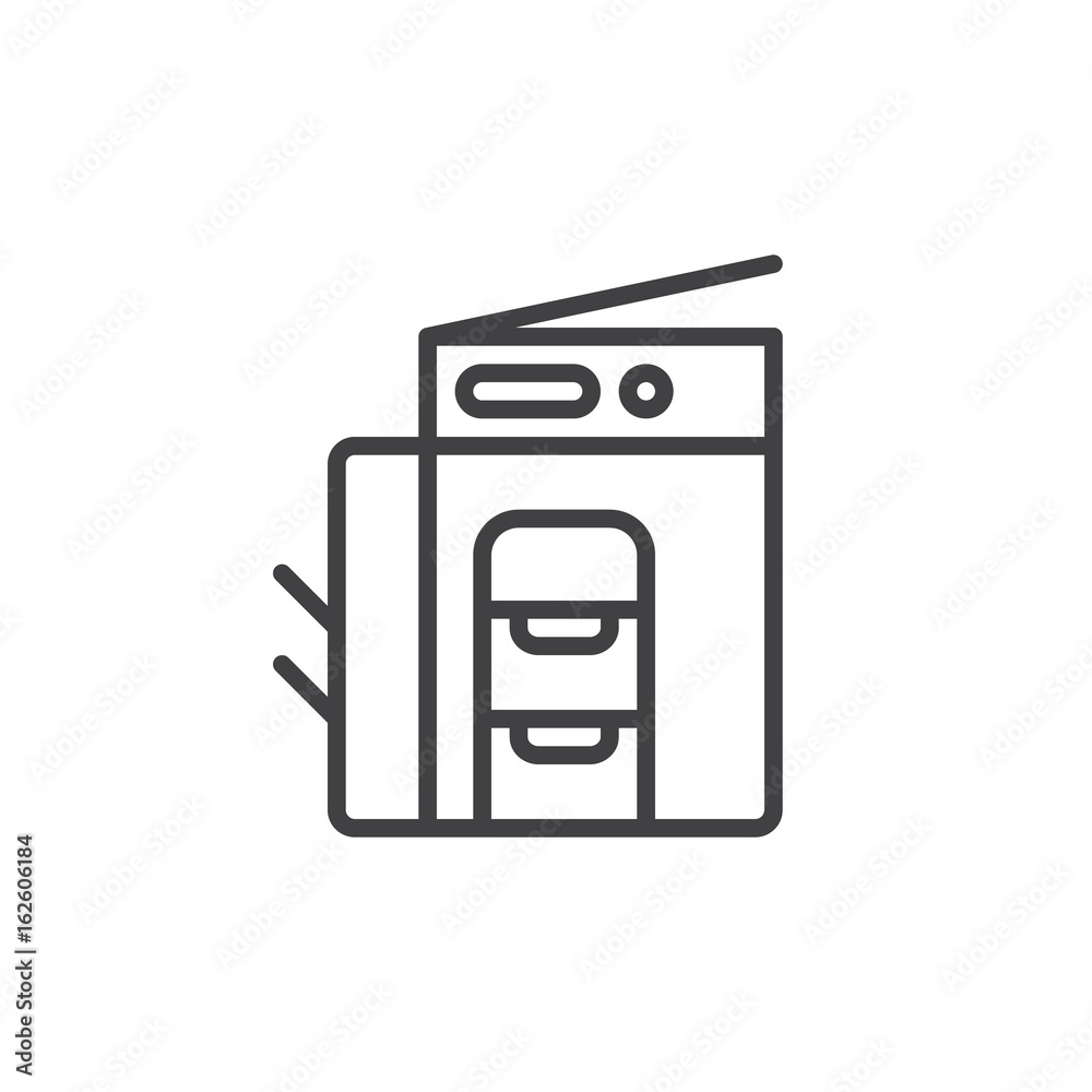 Copy machine line icon, outline vector sign, linear style pictogram ...