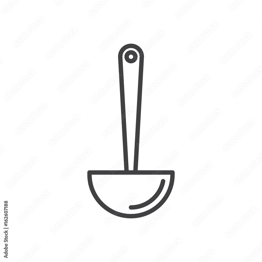 Ladle line icon, outline vector sign, linear style pictogram isolated ...