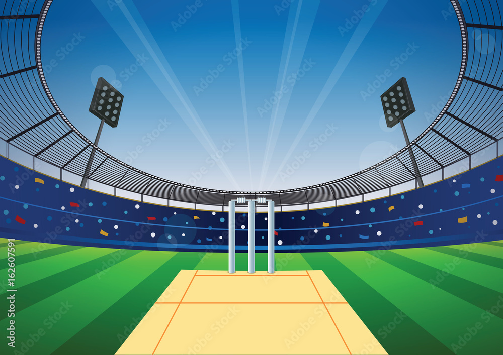 Cricket stadium background Stock Vector | Adobe Stock