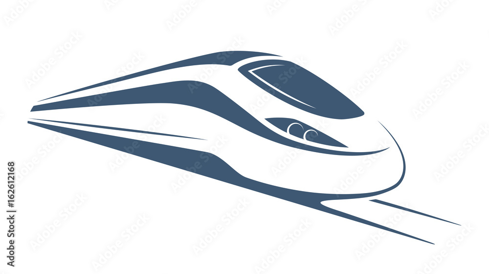 Modern high speed train emblem, icon, label, silhouette. Stock Vector ...