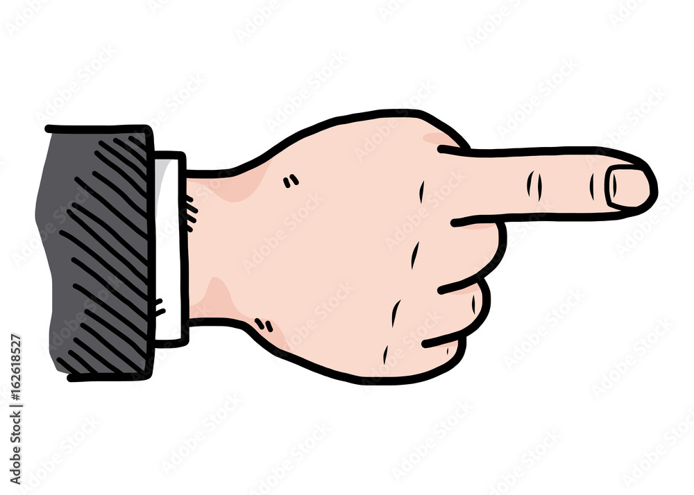 point finger / cartoon vector and illustration, hand drawn style ...