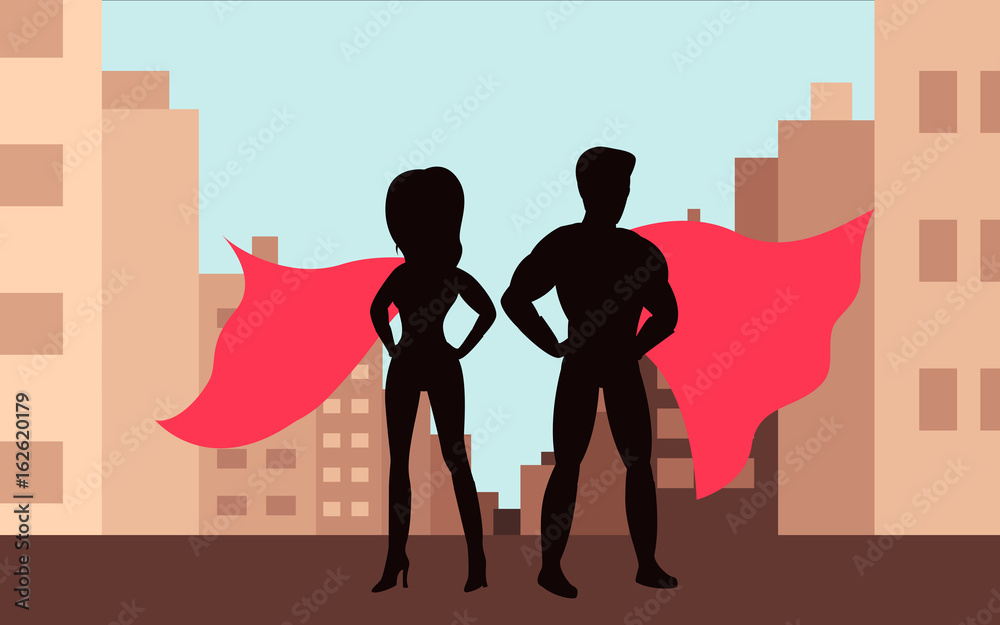 Superhelden Silhouette Stock Vector | Adobe Stock