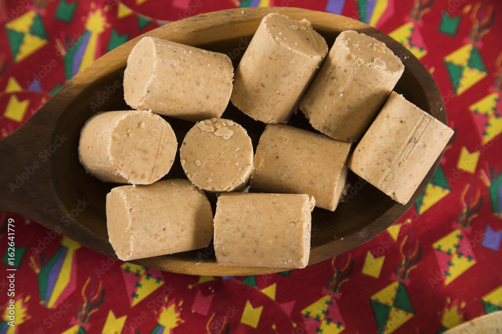 Pacoca - brazilian candy of ground peanut of festivity festa junina ...