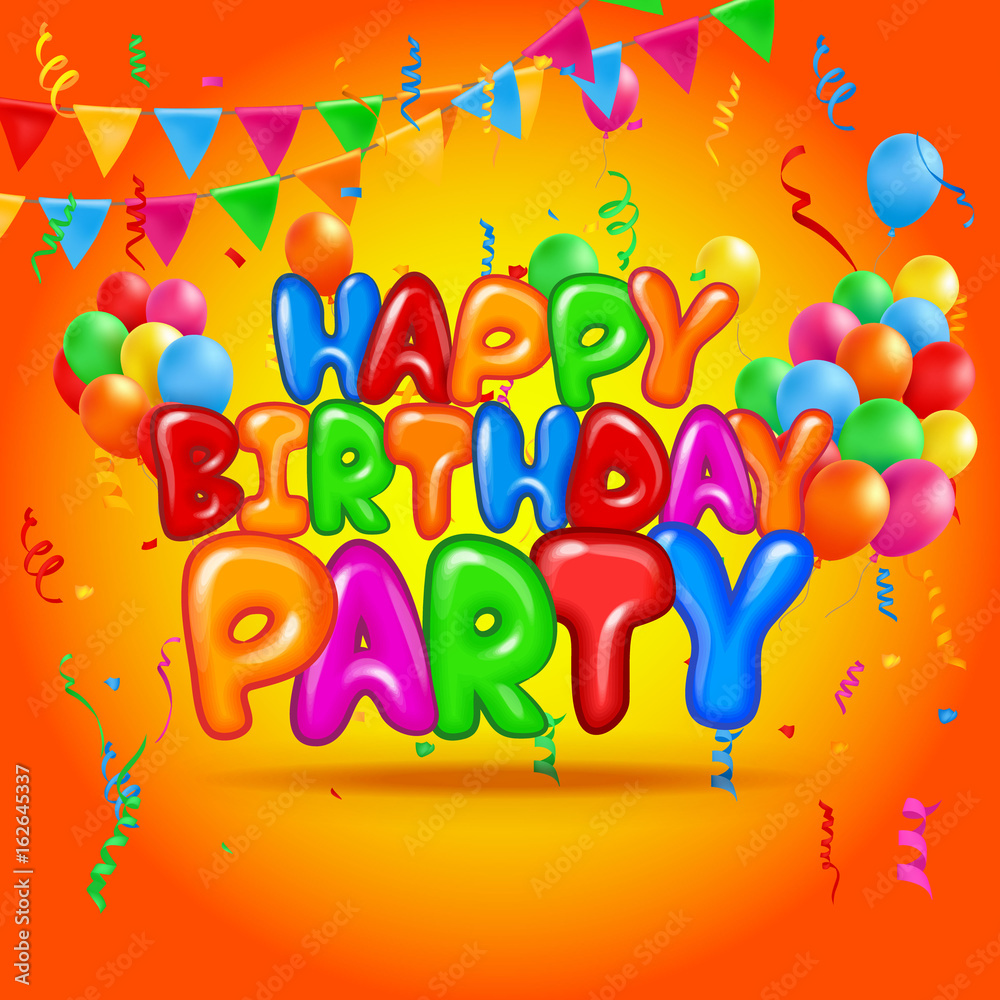 Stockvector happy birthday party | Adobe Stock