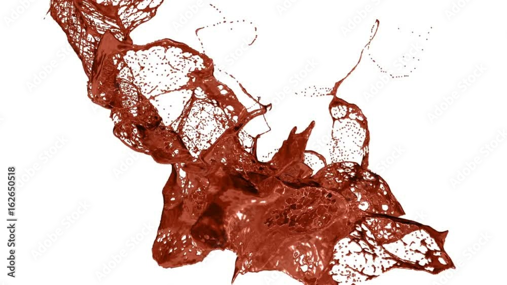 liquid bronze splash in air filmed in slow motion with alpha channel ...