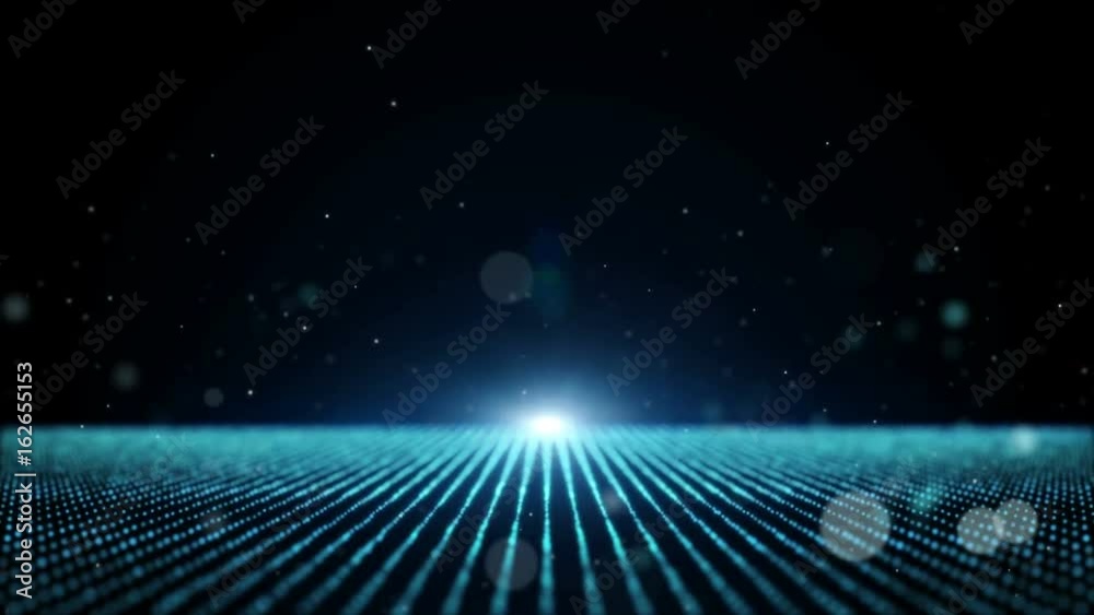 Dark blue abstract animation background with moving and flicker ...