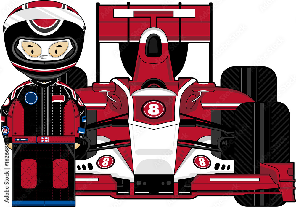 Cartoon Motor Racing Cars Stock Vector | Adobe Stock