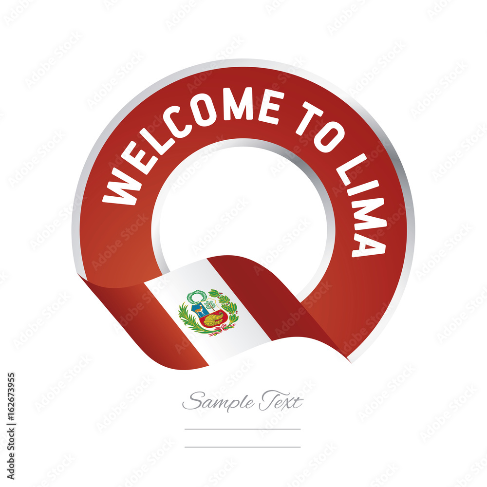 Welcome to Lima Peru flag logo icon Stock Vector | Adobe Stock
