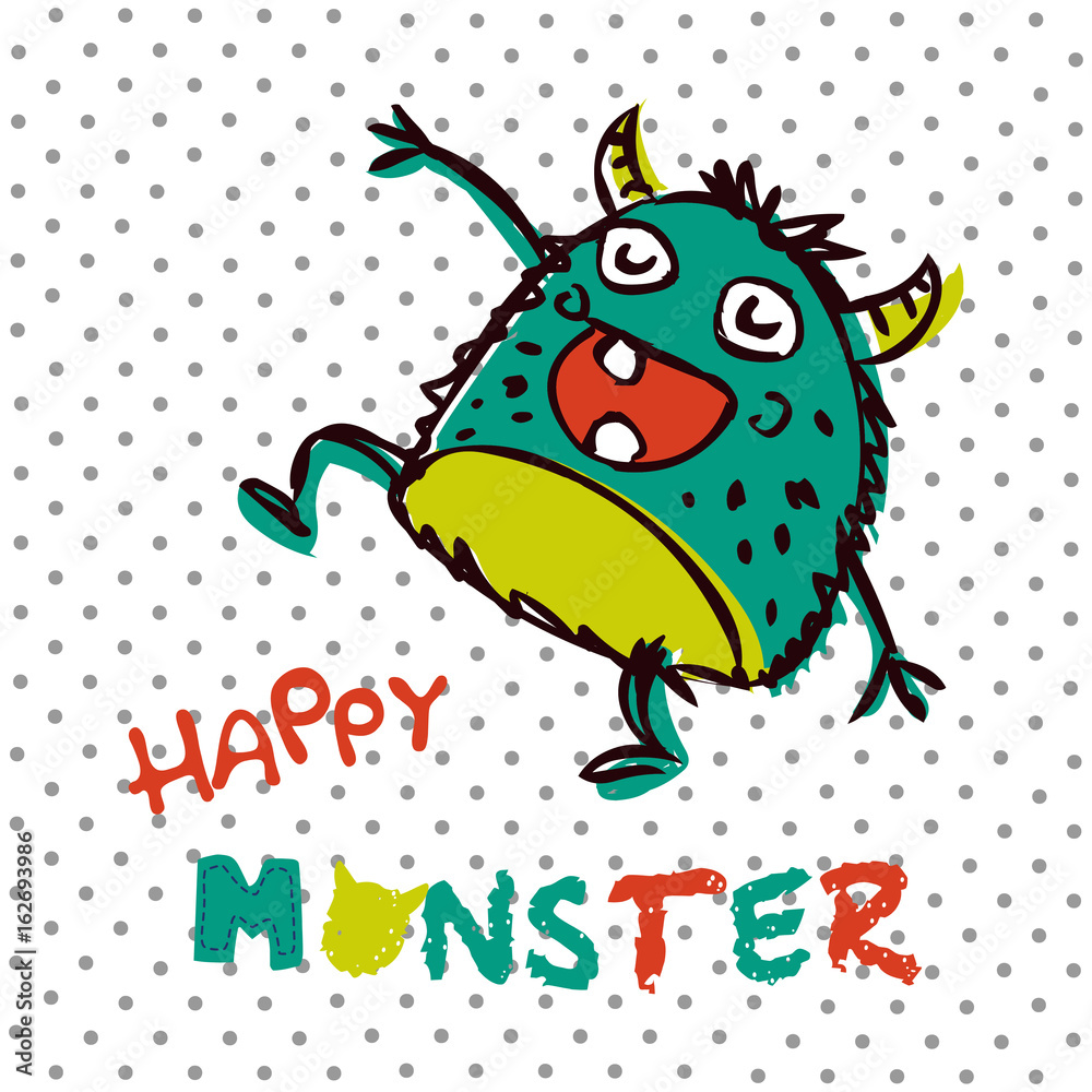 funny trouble maker monster. vector cartoon illustration Stock Vector ...