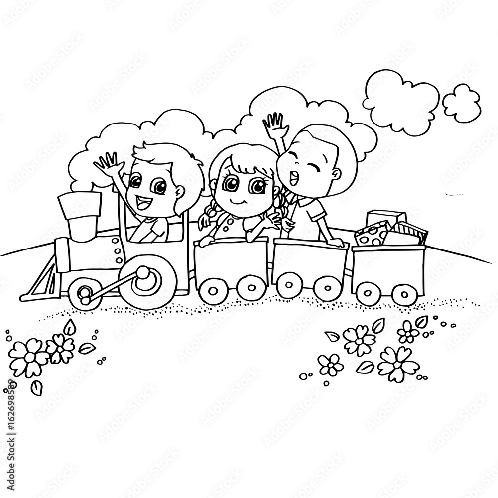 Toy Train Coloring Page