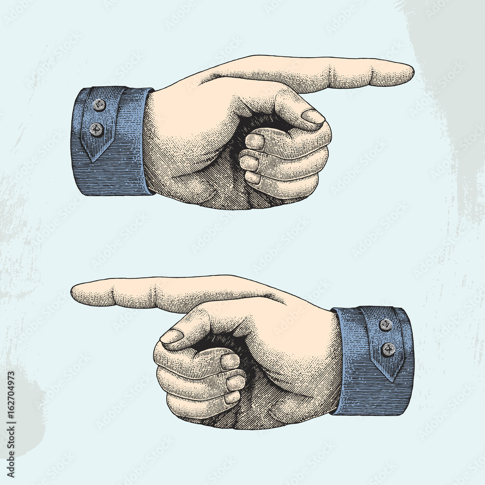 Human handpoint,sketch style vintage Stock Vector | Adobe Stock