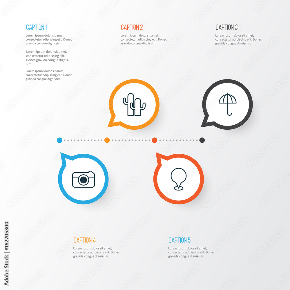 Travel Icons Set. Collection Of Street, Map Pointer, Cacti And Other ...