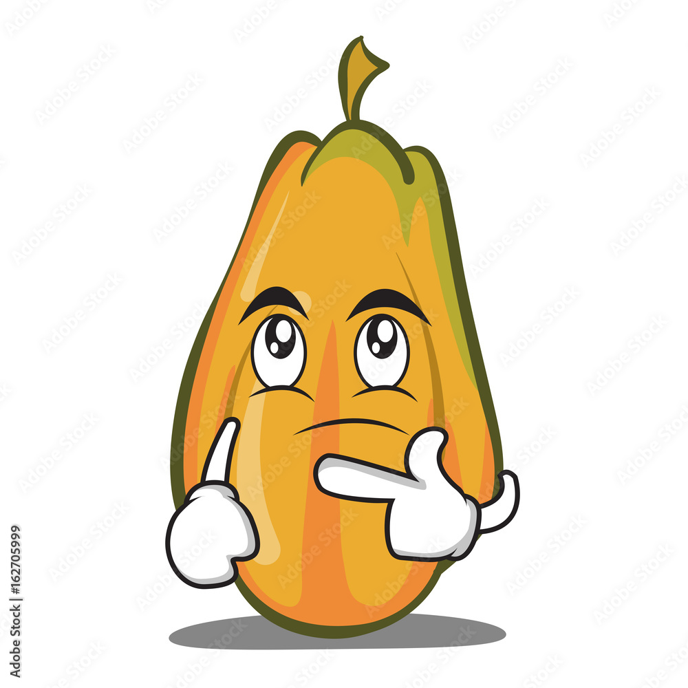 thinking papaya cartoon character design Stock Vector | Adobe Stock