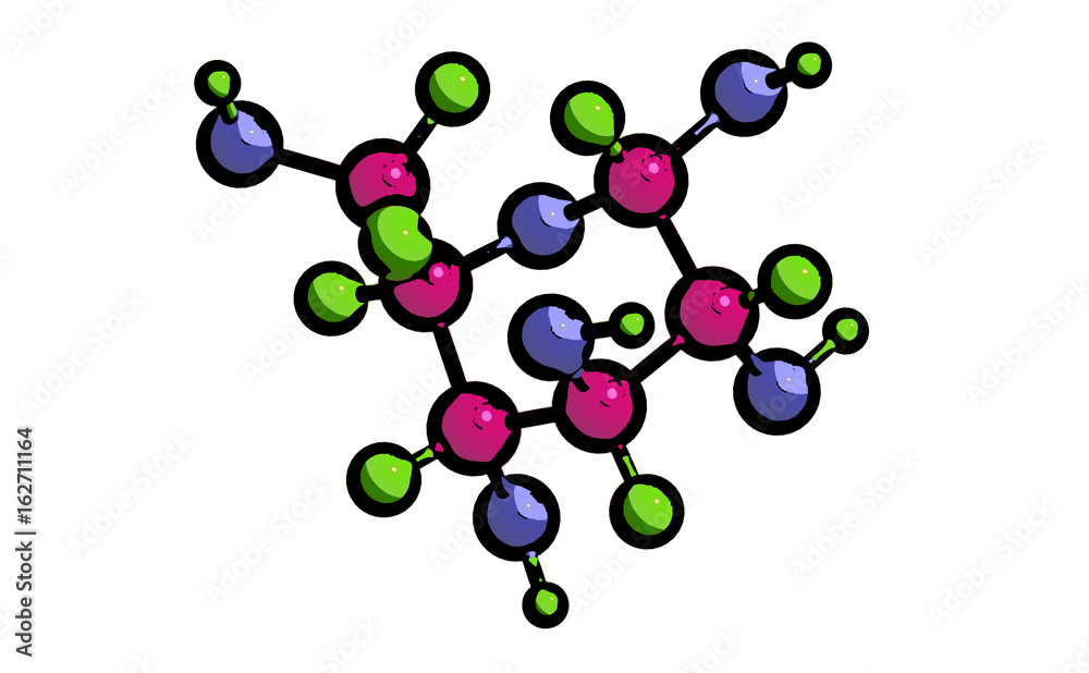 Molecular structure of glucose, 3D rendering Stock Illustration | Adobe ...