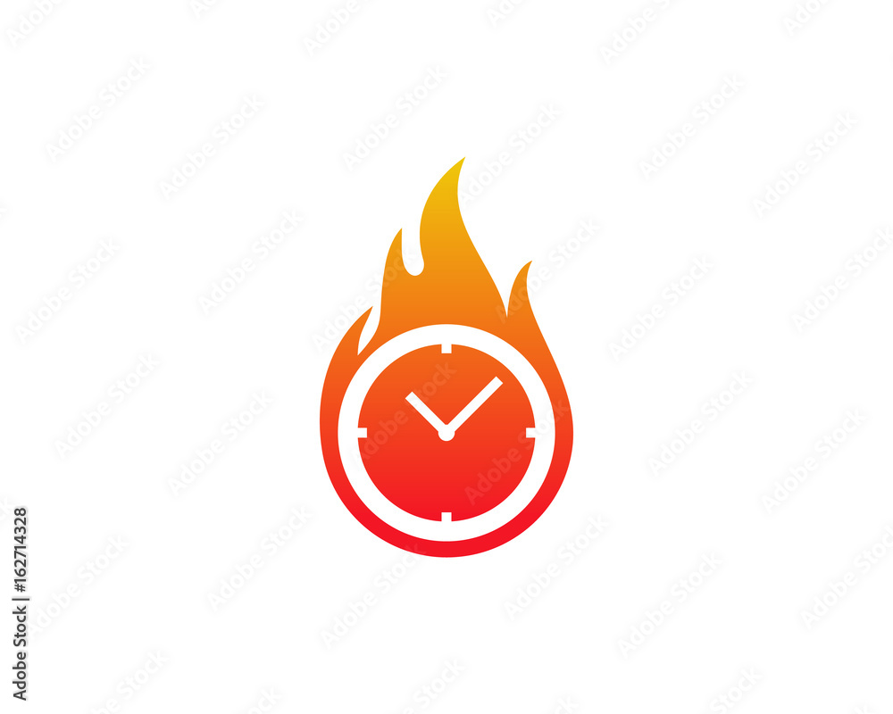 Hot Time Icon Logo Design Element Stock Vector | Adobe Stock