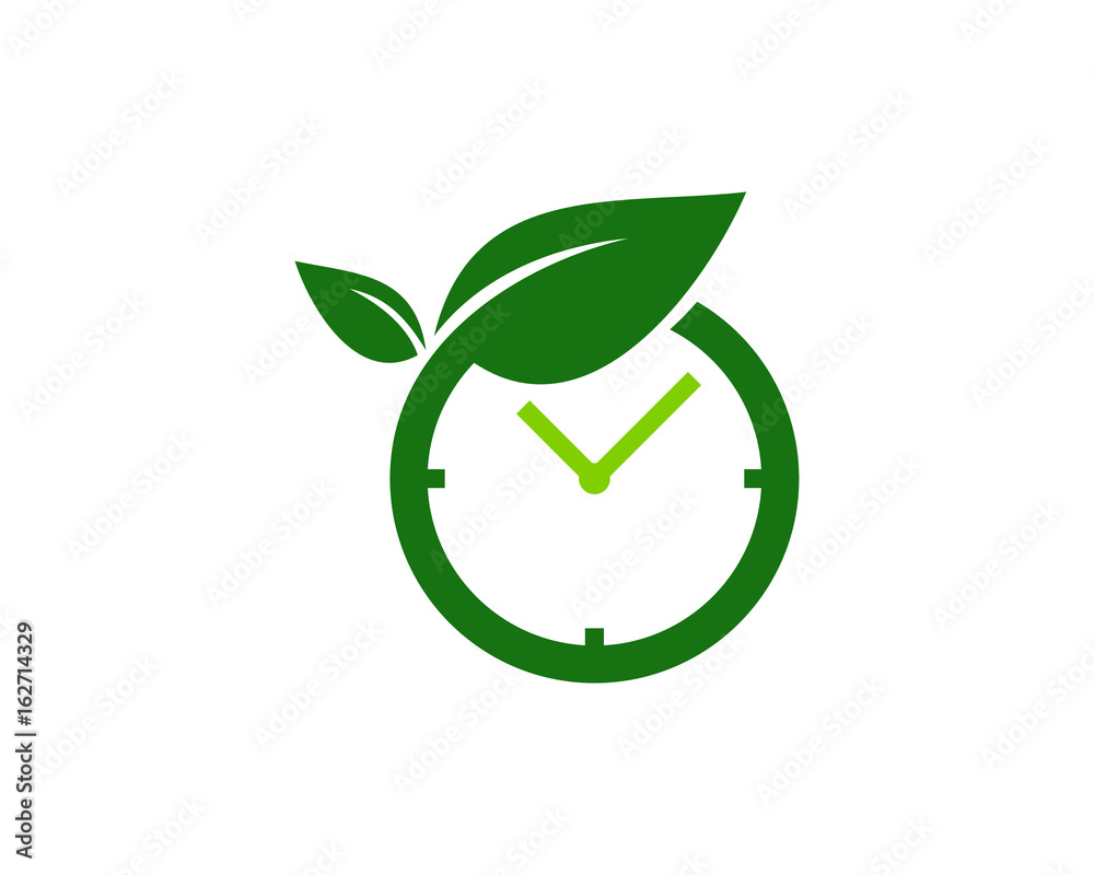 Nature Time Icon Logo Design Element Stock Vector | Adobe Stock