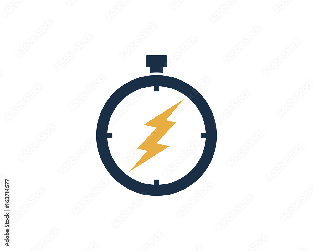 Power Time Icon Logo Design Element Stock Vector | Adobe Stock