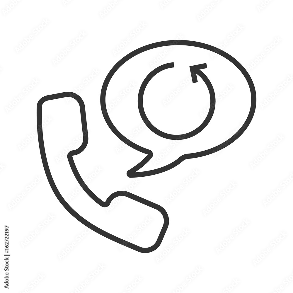 Call back service linear icon Stock Vector | Adobe Stock