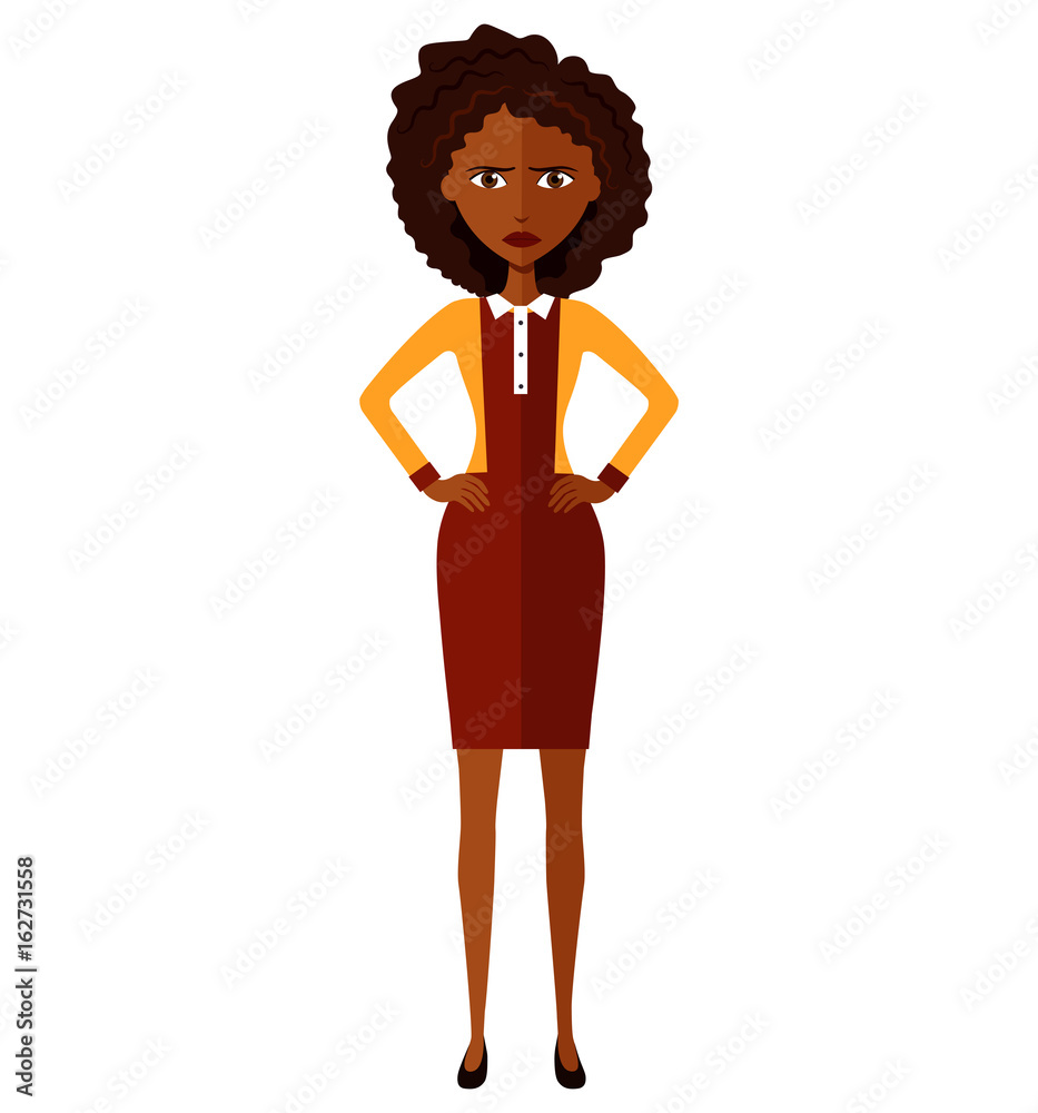Angry business lady woman flat cartoon vector illustration isolated on ...