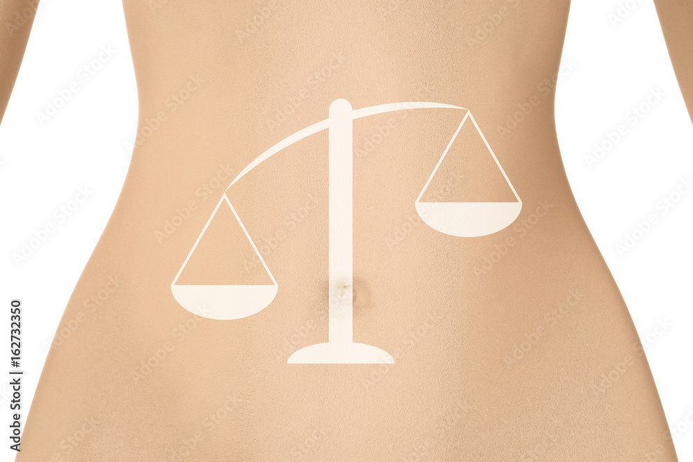 Female body unbalanced scale Stock Illustration | Adobe Stock
