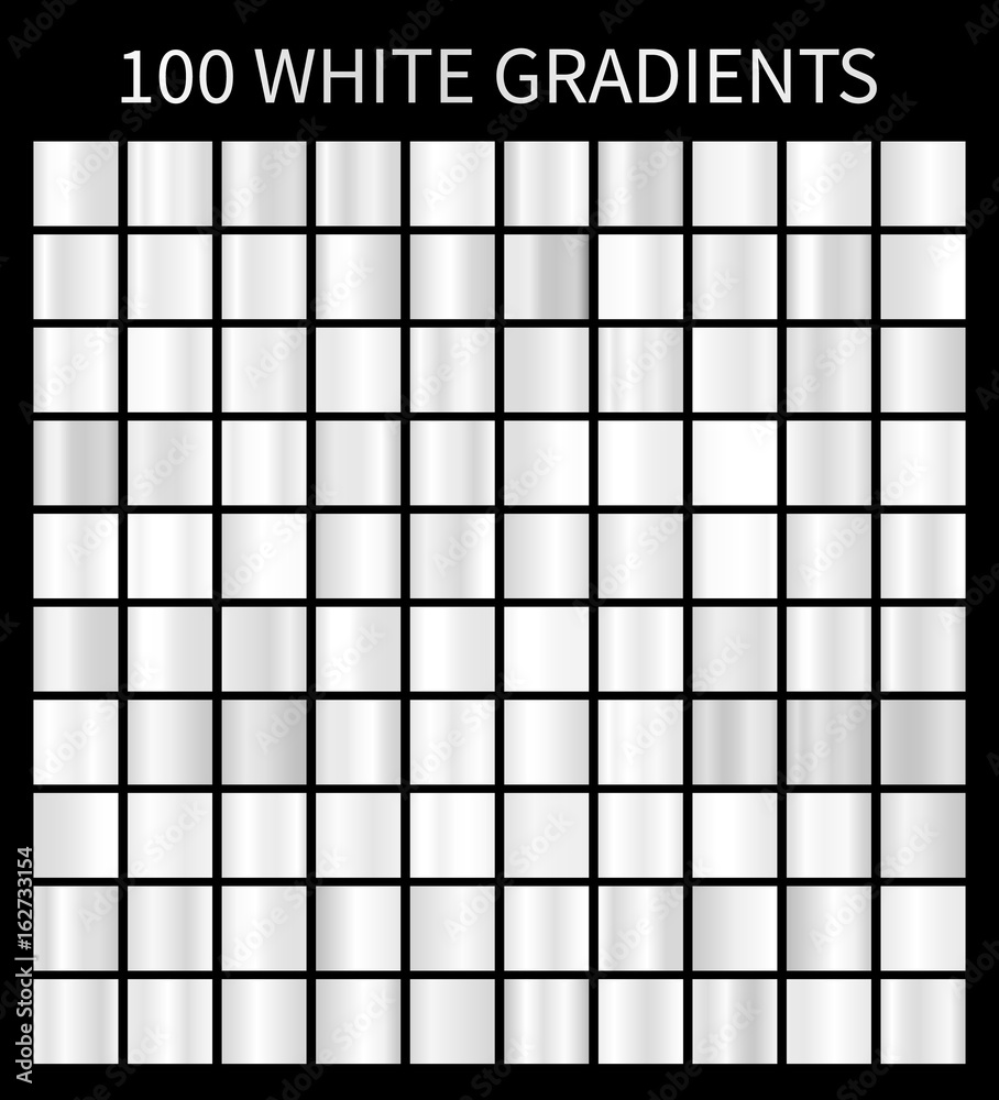 White gradients 100 big set Stock Vector | Adobe Stock
